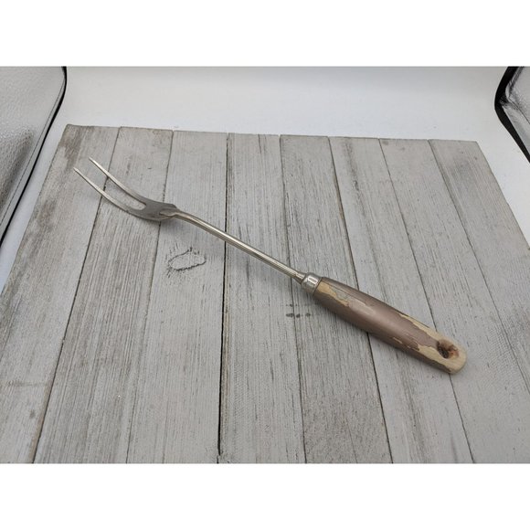 Ekco | Kitchen | Vintage Ekco Halo Solid Meat Utility Fork Gold Wood ...